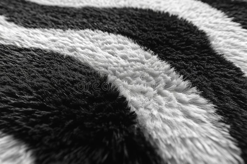 Textured Black and White Pattern Resembling Waves on a Plush Surface ...
