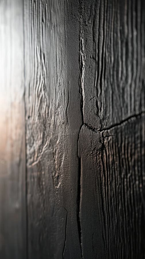 Textured Black Wood Surface with Intricate Grain Patterns and Cracks, Showcasing Natural Beauty ...