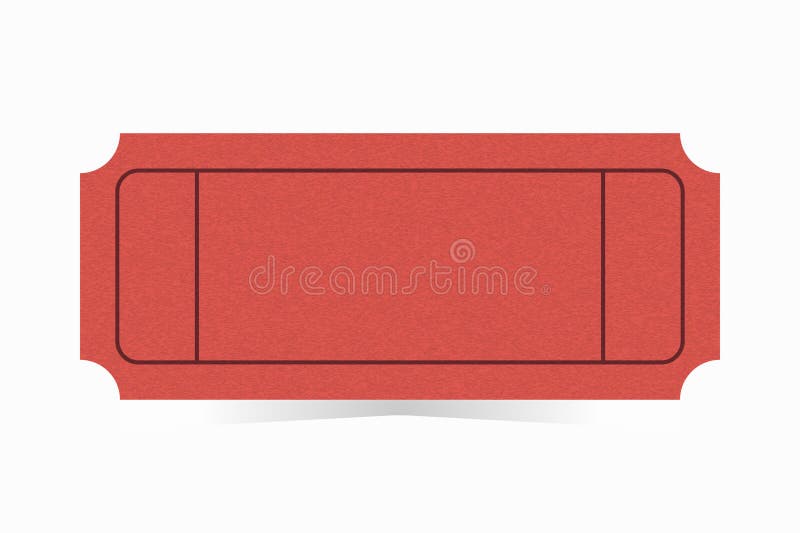 Textured Blank Red Ticket Isolated on White Stock Illustration ...