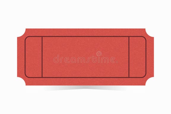 Textured Blank Red Ticket Isolated on White Stock Illustration ...