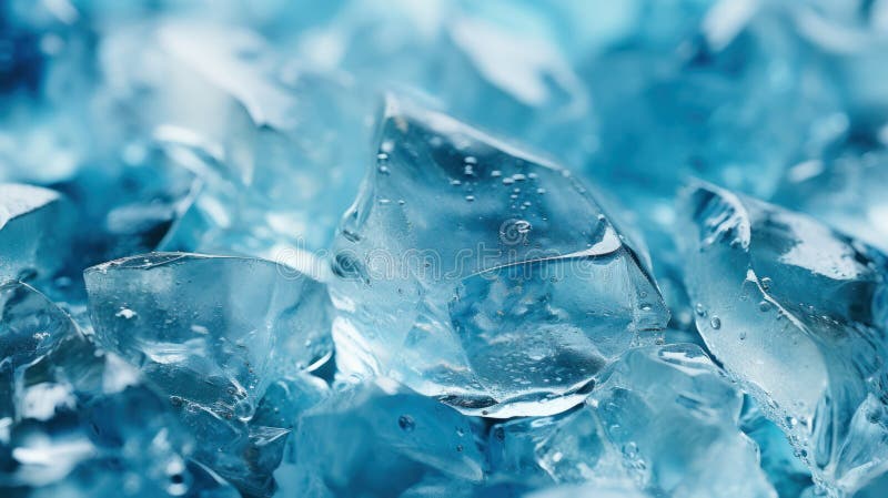 Textured Blue Colored Ice Depicting Intricate Patterns of Frost. Close ...