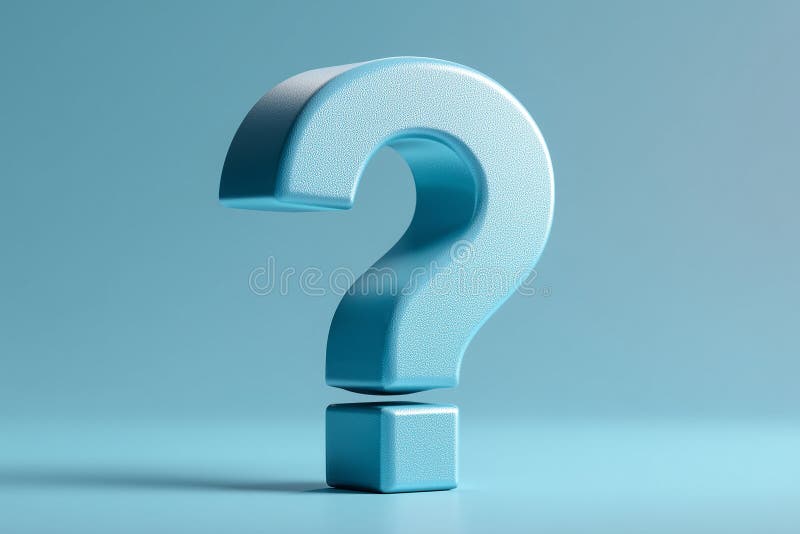 3D Question Mark on Light Blue Background Stock Image - Image of design ...