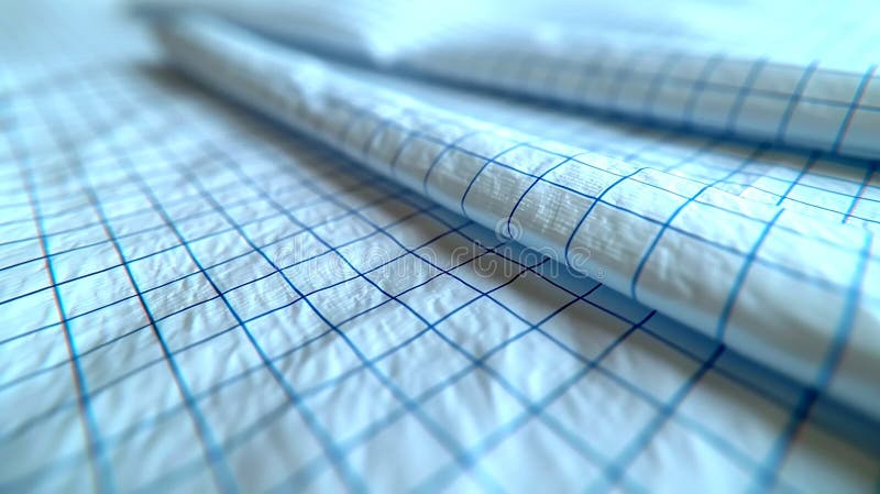 Textured Blue Grid Pattern on a Smooth White Surface Creating a Calming ...