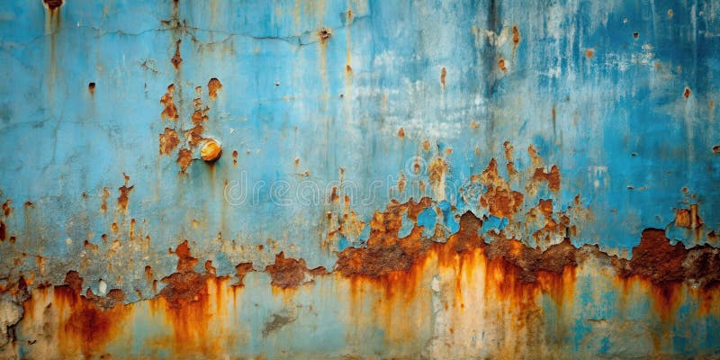 Textured Blue and Rust Metal Surface Background Peeling Paint and Aged ...
