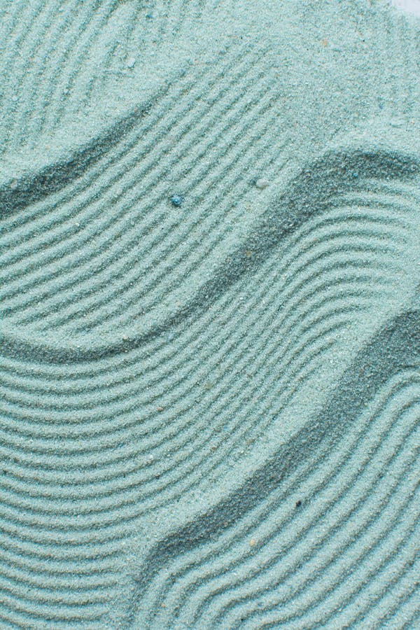 Textured Blue Sand Background, Beautiful Zen Pattern Drawn in the Sand ...