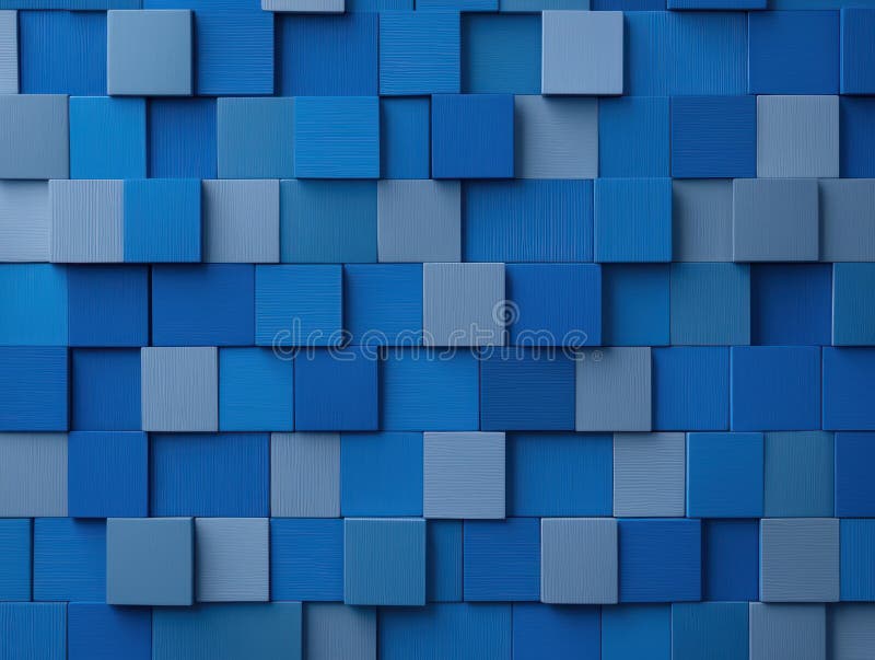 Textured Blue Squares Create Visually Appealing Pattern on Wall Stock ...