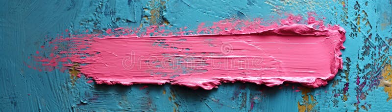 A Textured Blue Wall Featuring a Contrasting Pink Rectangular Paint ...