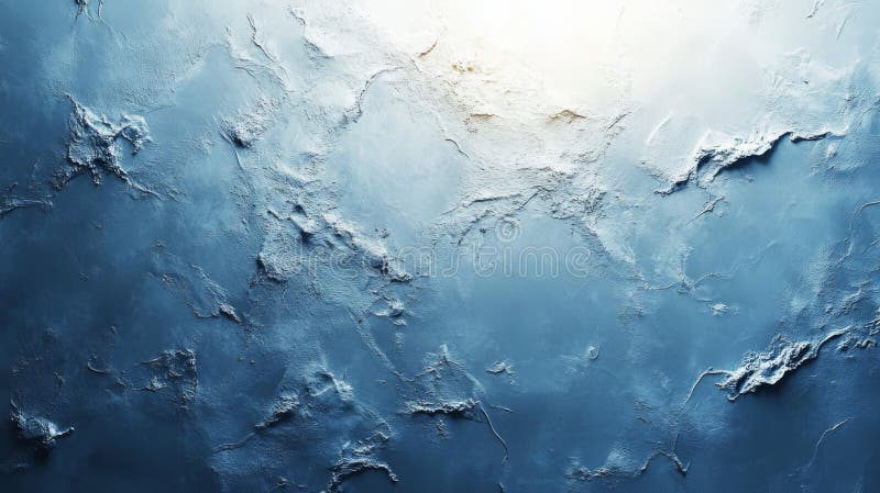 Textured Blue Wall with a Rough Surface Illuminated by Soft Light in a ...