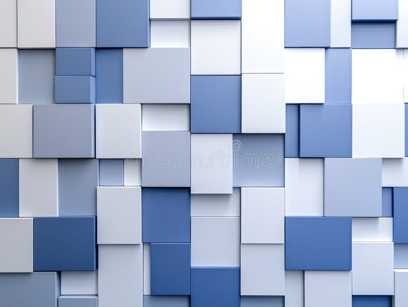 Textured Blue and White Squares Create Modern, Stylish Wall Design ...