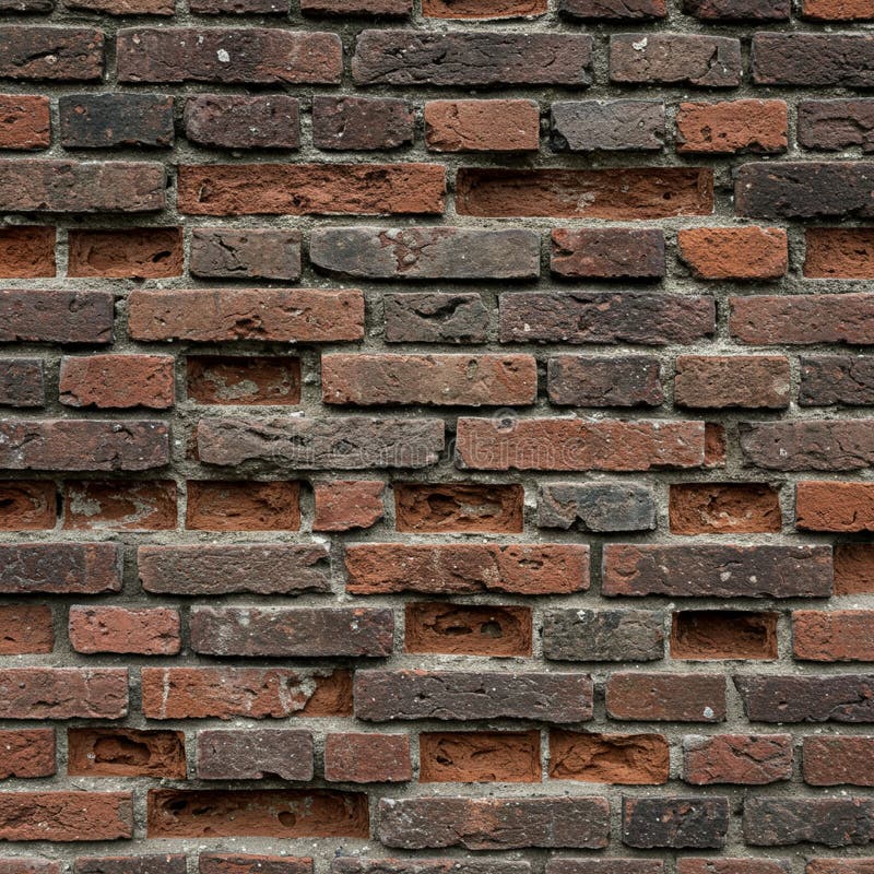 A Textured Brick Wall Composed of Rectangular Bricks in Varying Shades ...