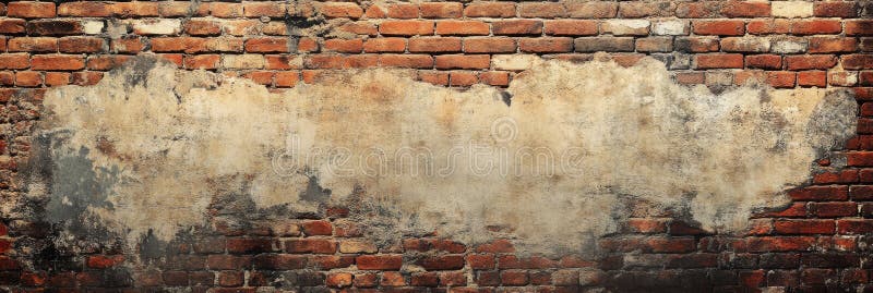 The Textured Brick Wall Features a Distressed Plaster Background that ...