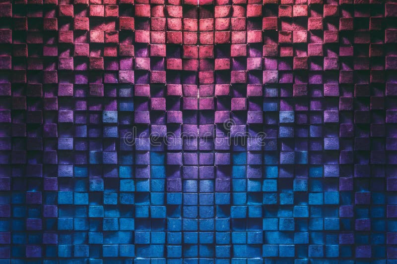 Textured Brick Wall with Gradient Color Effect in Pink and Blue Stock ...