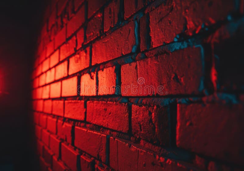 Textured Brick Wall Illuminated Red Blue Lighting Effects Stock Photos ...