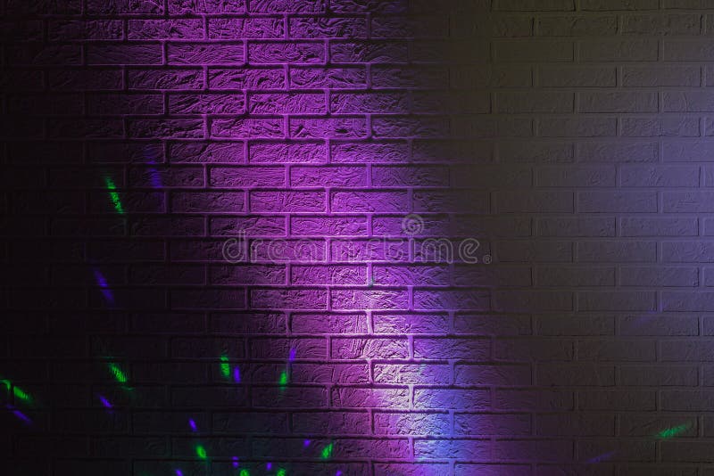 Textured Brick Wall Lit by Colored Lights Stock Image - Image of paint ...