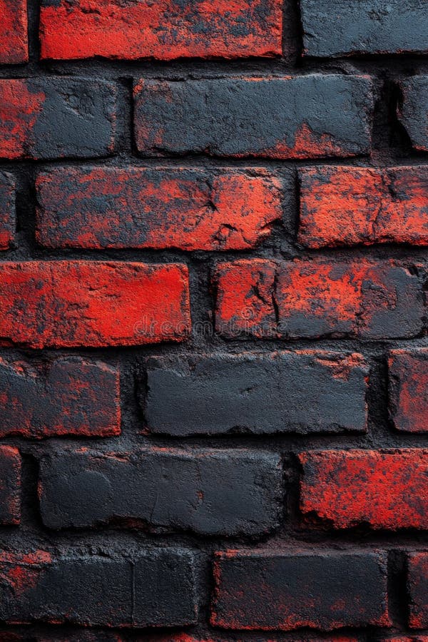 Textured Brick Wall with a Mix of Red and White Bricks in a Rustic ...