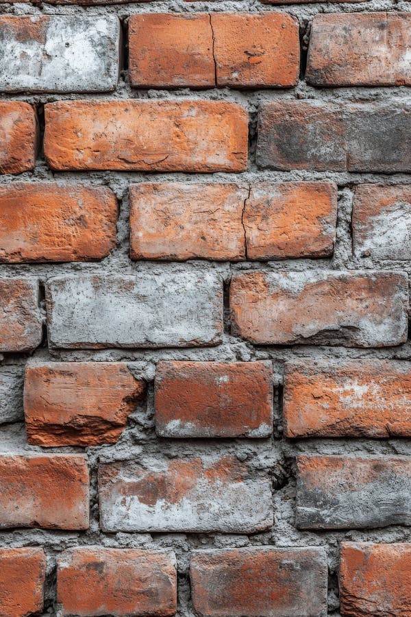 Textured Brick Wall with a Mix of Red and White Bricks in a Rustic ...