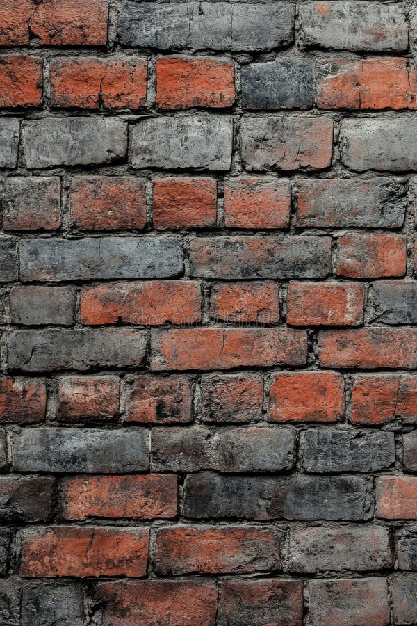 Textured Brick Wall with Weathered Mortar and Peeling Plaster in an ...