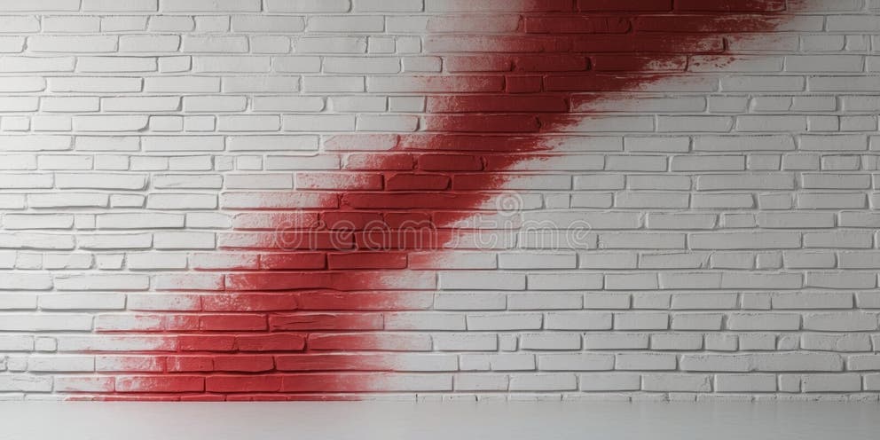 Textured Brick Wall White To Red Gradient Abstract Background Interior ...