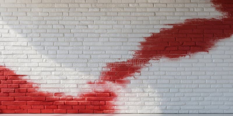 Textured Brick Wall White To Red Gradient Abstract Background Interior ...