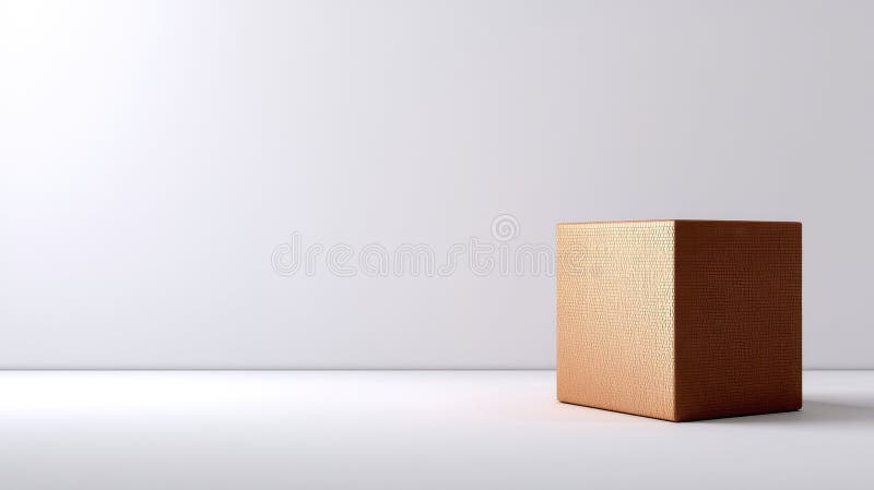 Textured Bronze Cube on White Background Stock Illustration ...