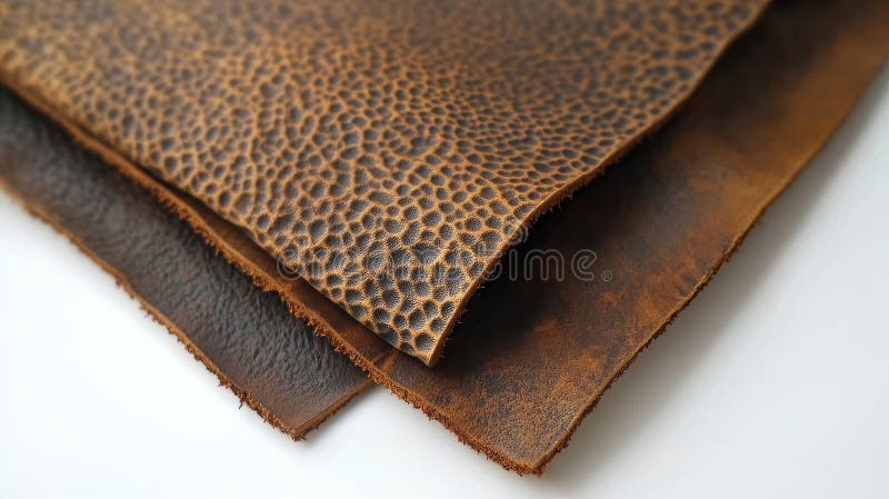 Textured Brown Leather Sheets Showcasing Natural Pattern and Grain ...