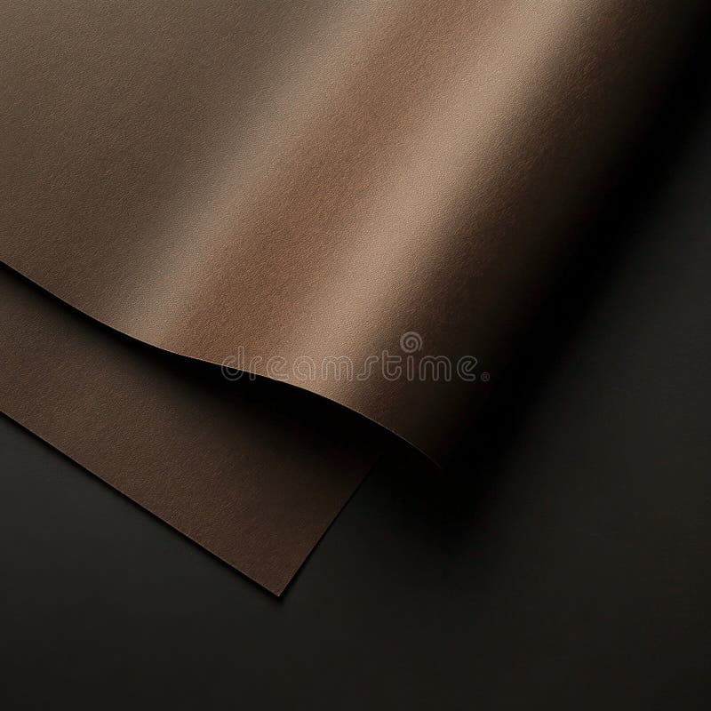 Brown Textured Paper Sheets Arranged on a Dark Surface with Soft ...