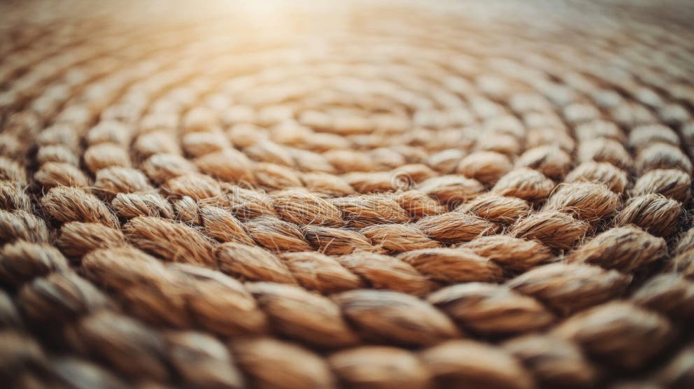 Textured Brown Rope Coiled in Circular Pattern Stock Illustration ...