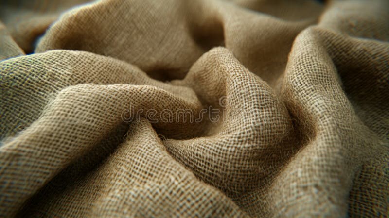 Textured Burlap Fabric Draped in Soft Waves Stock Illustration ...