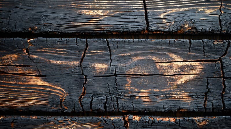 Textured Burnt Wood with Charred Edges and Cracks Stock Illustration ...