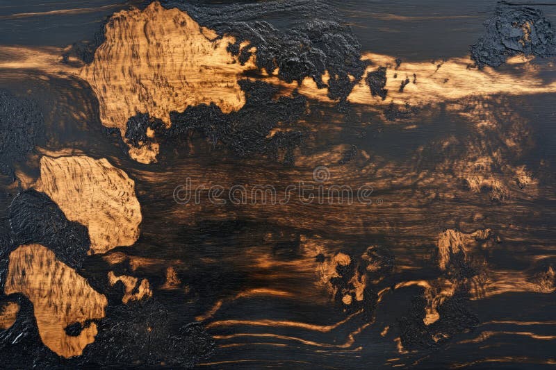 Textured Burnt Wood Surface Charred Blackened Timber Deep Cracks ...