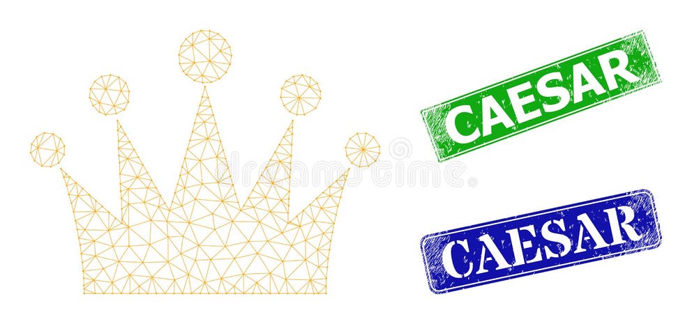 Textured Caesar Imprints and Triangular Mesh Crown Icon Stock Vector ...