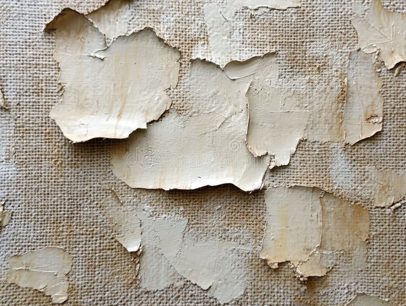 Textured Canvas Abstract Art Wall with Vintage Layers of Natural Beige ...