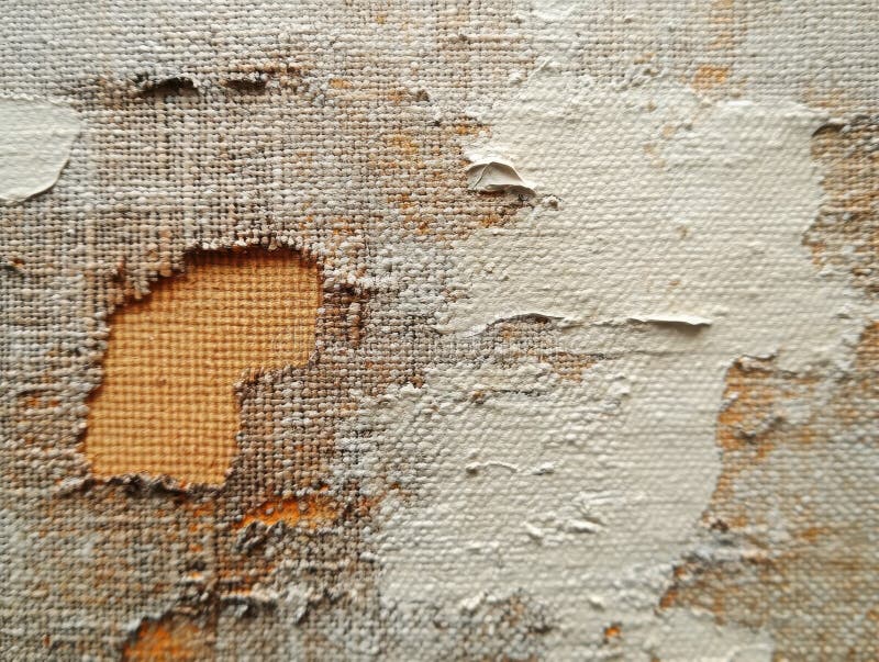 Textured Canvas Abstract Art Wall with Vintage Layers of Natural Beige ...