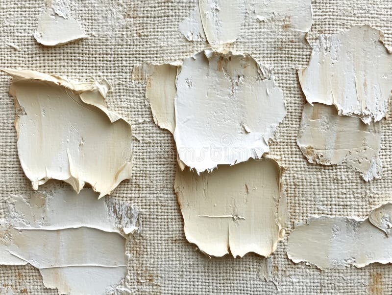 Textured Canvas Abstract Art Wall with Vintage Layers of Natural Beige ...