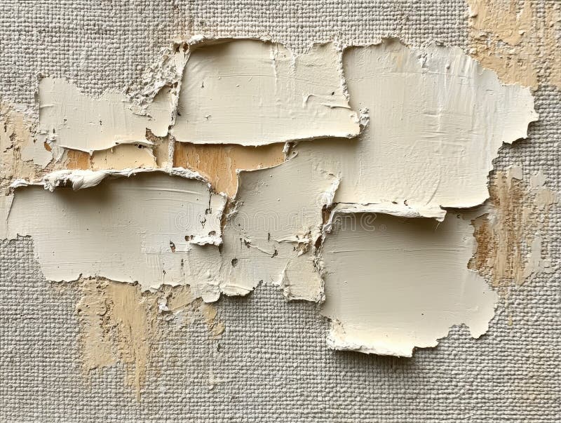 Textured Canvas Abstract Art Wall with Vintage Layers of Natural Beige ...