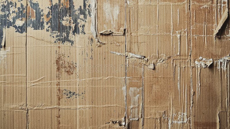 Textured Cardboard Surface Showing Patterns of Wear and Tear with ...