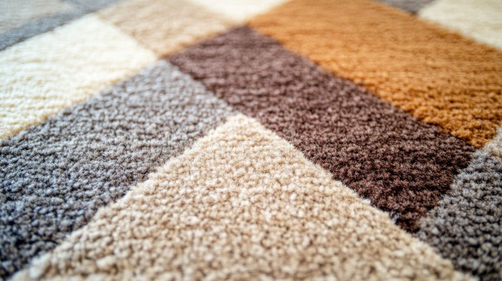 Textured Carpet with Diagonal Brown Beige and Grey Sections Stock ...