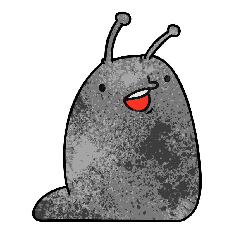 Textured Cartoon of a Cute Kawaii Slug Stock Vector - Illustration of ...