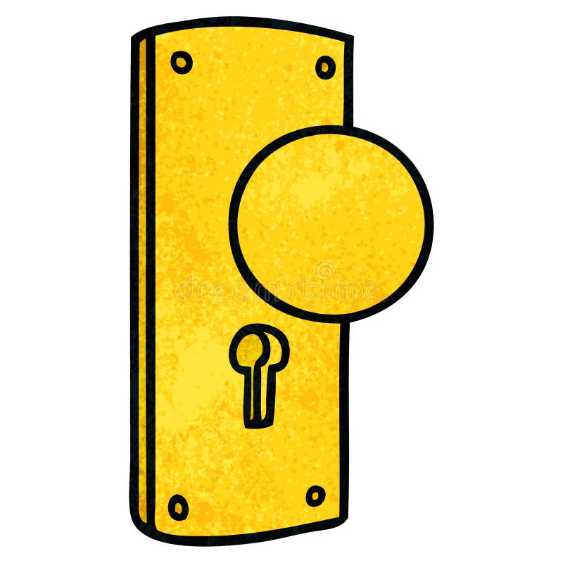Textured Cartoon Doodle of a Door Handle Stock Vector - Illustration of ...