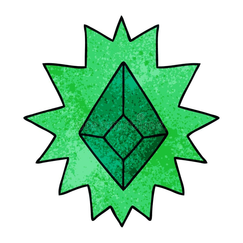 Textured Cartoon Doodle of a Red Bright Jewel Stock Vector ...