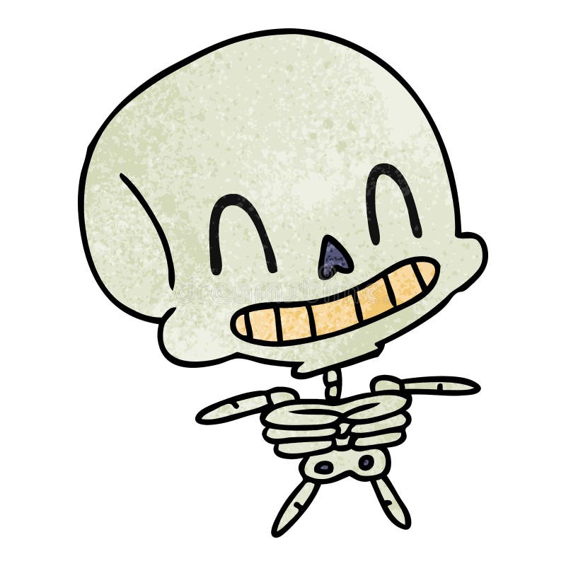Cartoon Kawaii Cute Skeleton Bones Halloween Spooky Scary Art Artwork ...