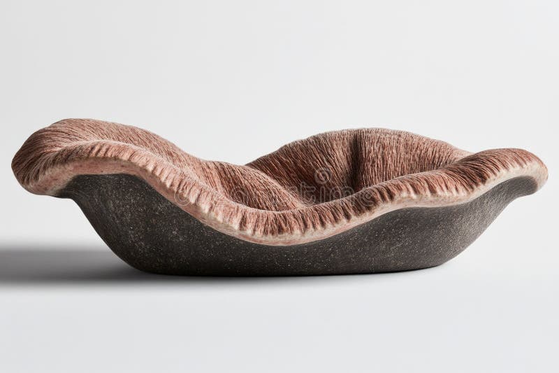 Textured Ceramic Bowl with Wavy Edges on Plain Background Stock ...