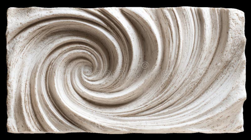 Textured Ceramic Tile with Swirling Wave Artwork on Transparent ...