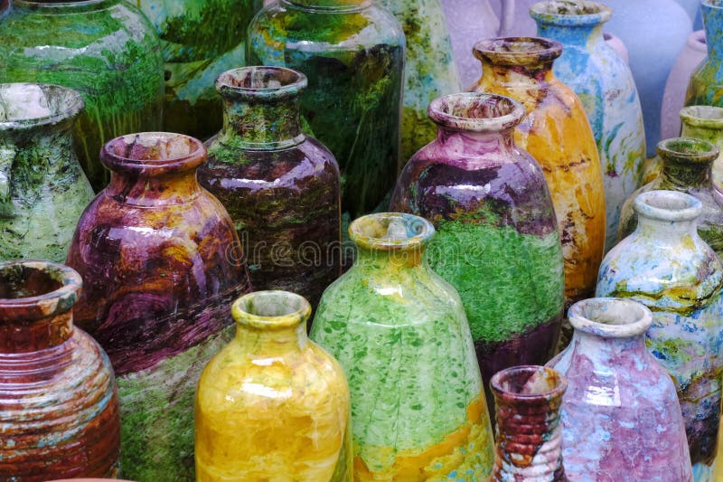 Textured Ceramic Vase, Vases and Pots in Home Decor Items Stock Image ...