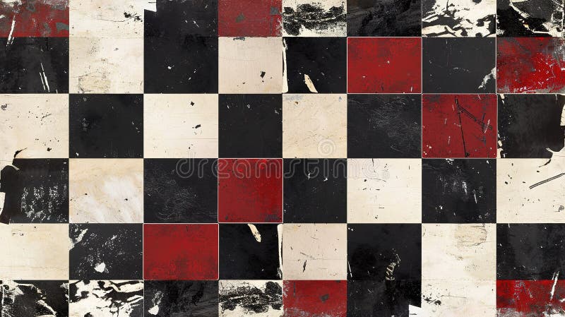 A Textured Checkerboard Pattern Featuring Red, Black, and White Squares ...