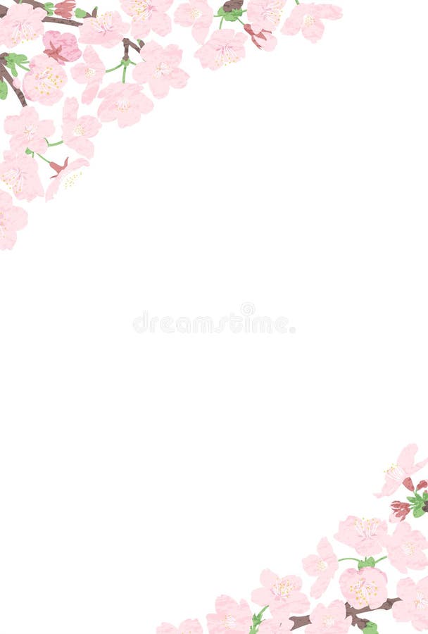 Textured Cherry Blossom Tunnel Frame Vertical Type. Stock Vector ...