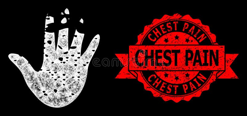 Textured Chest Pain Seal and Bright Web Network Destructed Hand with ... Textured Chest Pain Seal and Bright Web Network Destructed Hand with ...