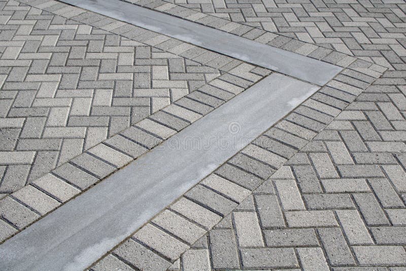 White and Grey Brick Outdoor Walkway Stock Photo - Image of herringbone ...