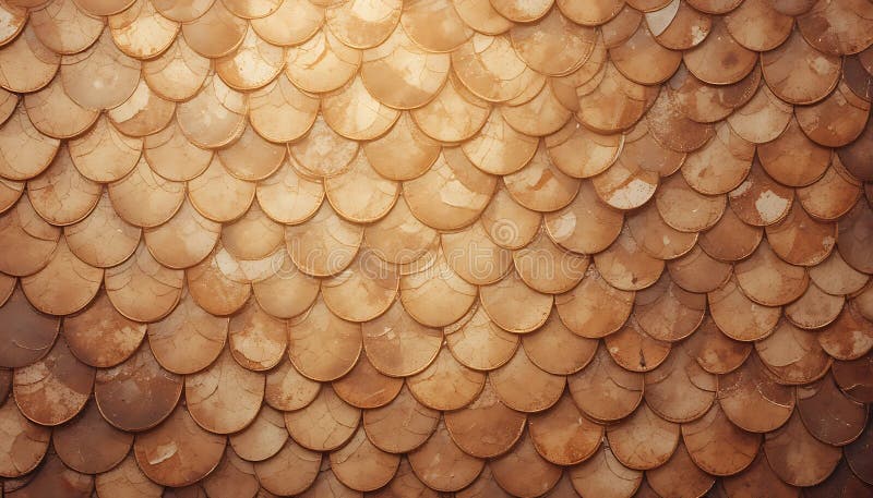 Textured Circle Pattern Wall Decorative Golden Scales Surface Backdrop ...