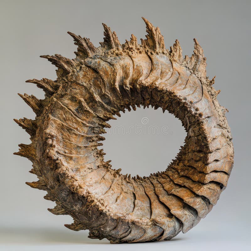Textured Circular Sculpture on Display Stock Image - Image of gallery ...